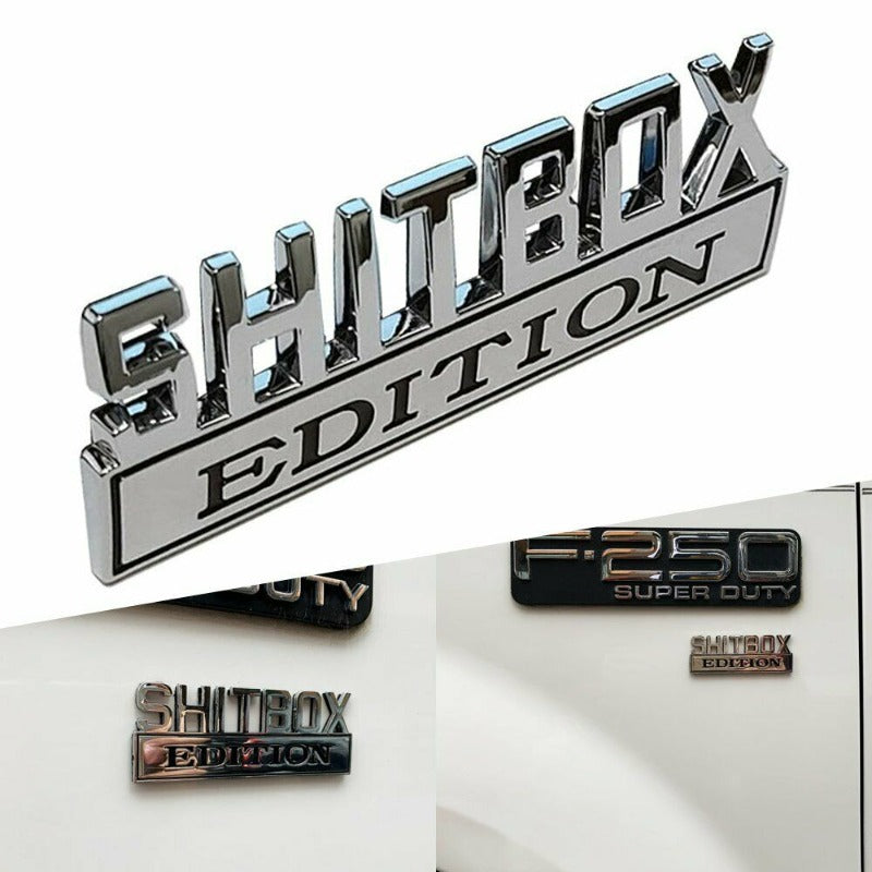 Sh*tbox Edition - One Plastic Vehicle Badge / Black or Chrome – The ...